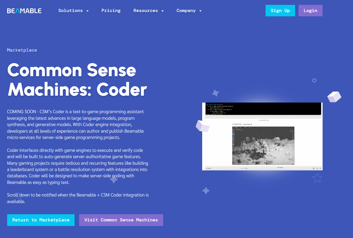 Common Sense Machines: Coder - Beamable